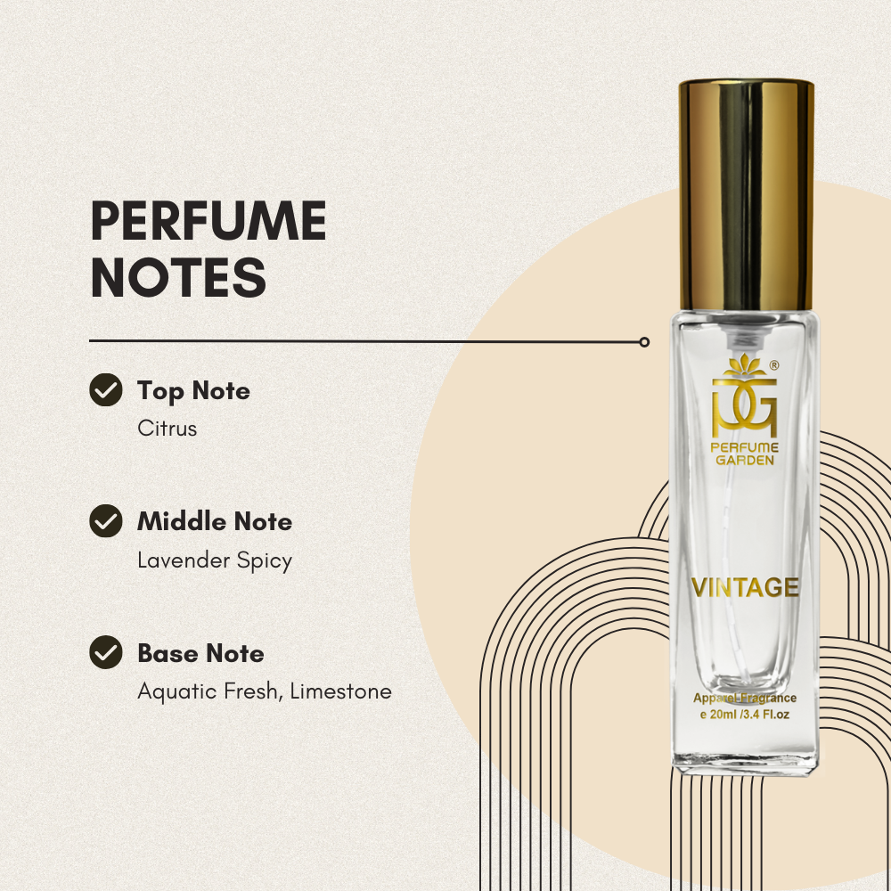 PG Vintage - 20ml Unisex Classic Perfume | Fresh & Green Olfactory Journey | Perfume Garden